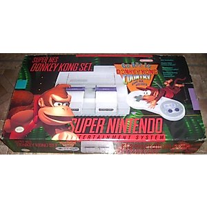 Super Nintendo SNES System - Video Game Console - Donkey Kong Bundle