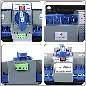 63A 4P Dual Power Automatic Transfer Switch Mini Dual Power Generator Changeover Switch Circuit Breaker Self Cast Conversion CB Level 50HZ/60HZ (4P 63A)