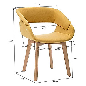 ivinta Modern Dining Room Chair Set of 2 for Kitchen, Mid-Century Upholstered Fabric Accent Chair with Solid Wood Legs