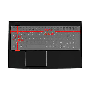 Universal Keyboard Cover for 15.6"-17.3" Laptop Notebook with Numeric Keypad Keyboard (Width 14.4" x Height 5.3"), Ultra Thin Silicone Waterproof Keyboard Protector Skin -Clear