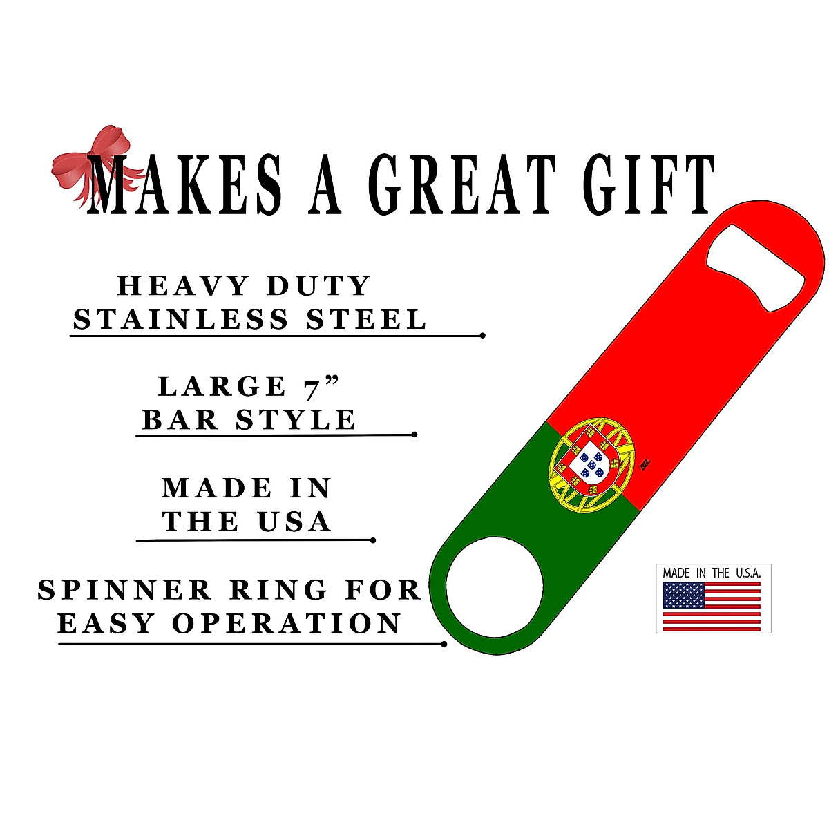 Portugal Flag Speed Bottle Opener Heavy Duty Gift Portuguese