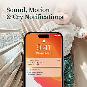 Owlet® Dream Duo 2 Smart Baby Monitor: FDA-Cleared Dream Sock® Plus Owlet Cam 2- Tracks & Notifies for Pulse Rate & Oxygen While Viewing Baby in 1080p HD WiFi Video - Mint