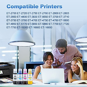 Aomya Sublimation Ink Refill Compatible with Epson EcoTank Supertank Inkjet Printer ET-2800 ET-2803 ET-2850 ET-2720 ET-15000 ET-4760 ET-2400 Heat Transfer on Mug/Tumbler/T-Shirt