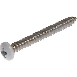 The Hillman Group 44442 10 x 3/4-Inch White Pan Head Phillips Sheet Metal Screw, Stainless Steel, 15-Pack
