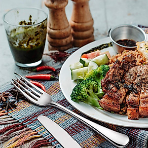 Hiware 12-Piece Dinner Forks Set, Food-Grade 18/8 Stainless Steel Forks Silverware, Mirror Polished, Dishwasher Safe - 8 Inch