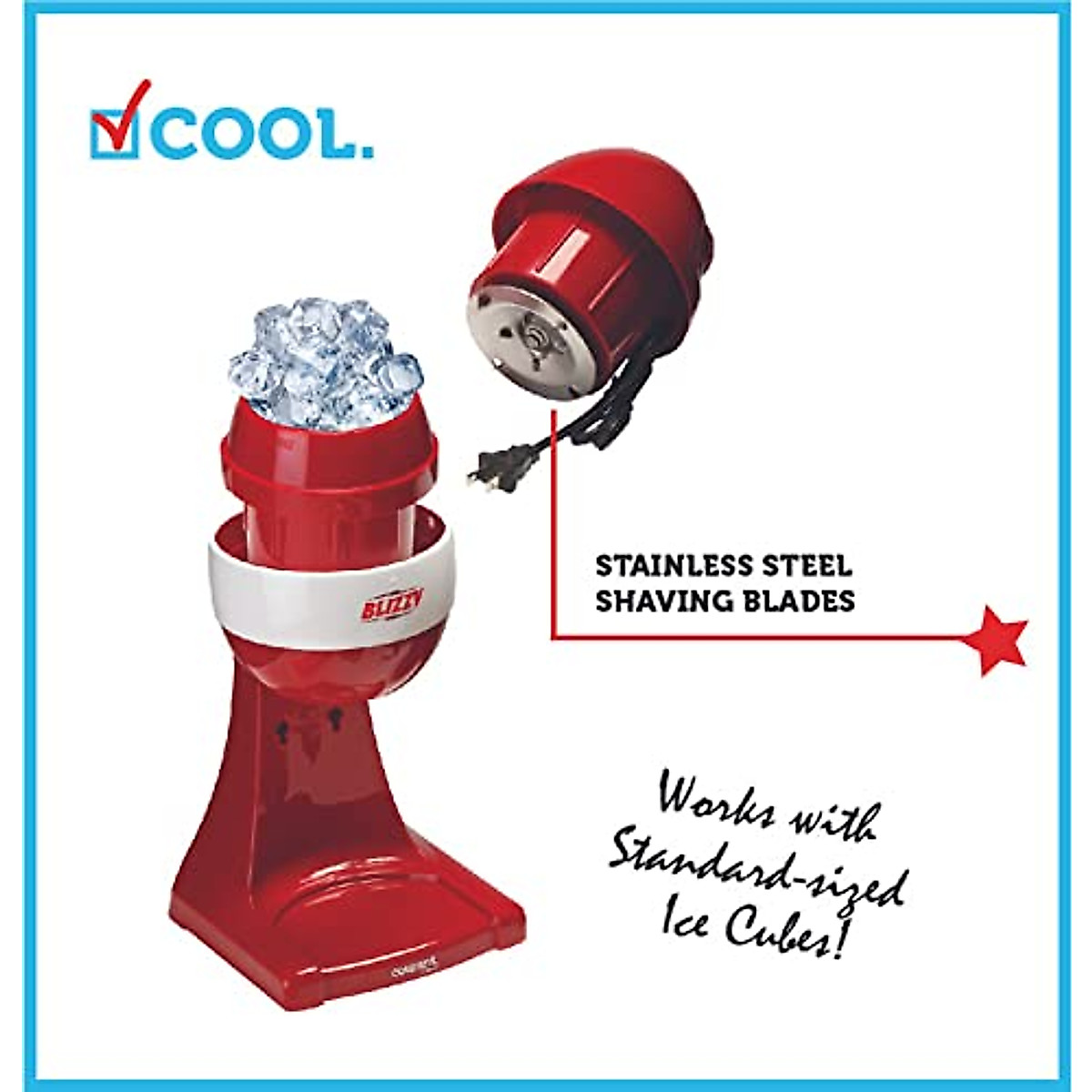 Courant CSM2081 Snow Cone Maker, Festive Red