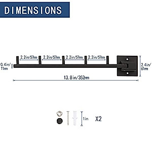 KOXHERO Laundry Wall Mounted Folding Clothes Hanger Rack Matte Black Stainless Steel Sturdy Drying Storage Organizer Hook for Bathroom Dryer Tiny Utility Room Office Shop 1 Pack