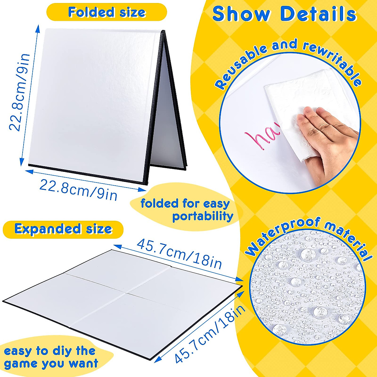 131 Pcs Create Your Own Board Game DIY Board Game Kit with Blank Playing Cards, Foldable Blank Game Board, Dice, Game Pieces, Playing Card Stands, Rule Sheet, Sand Timer for Family Board Games