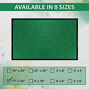 LuxUrux Durable Rubber Door Mat - Heavy Duty, Indoor/Outdoor (17'' x 30'') - Easy Clean, Waterproof, Low-Profile - Ideal for Entryways, Patios, Garages
