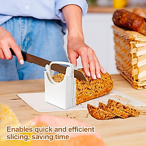 ZiChengXin Bread Slicer for Homemade Bread, Compact Bread Slicing Guide 3 Sizes Bread Loaf Slicer Thin Bread Cutter, Foldable Plastic Bread Slicer Machine, Manual Bread Slicer for Kitchen