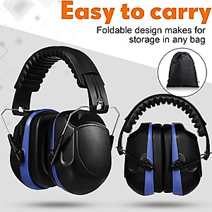 3 Pieces Noise Cancelling Ear Muffs NRR 28dB Earmuffs Hearing Protection Adjustable Ear Protection for Shooting Adults (Red, Black, Blue)