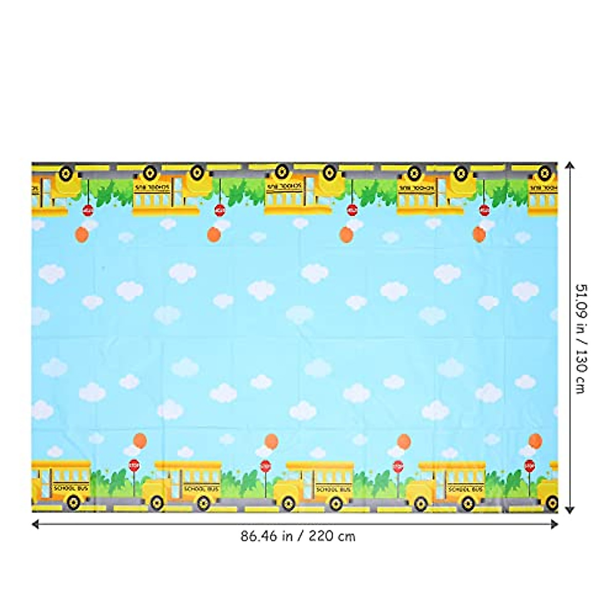 NUOBESTY School Bus Tablecovers Welcome Back to School Tablecloth School Bus Party Table Runner Decorative Table Cover