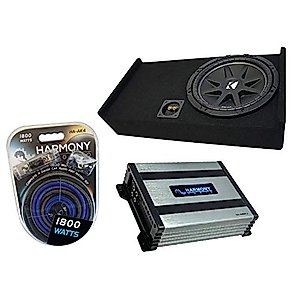Compatible with 2009-2020 Ford F-150 Super Cab Truck Kicker Bundle Comp C12 Single 12" Sub Box Enclosure & Harmony HA-A400.1 Amp