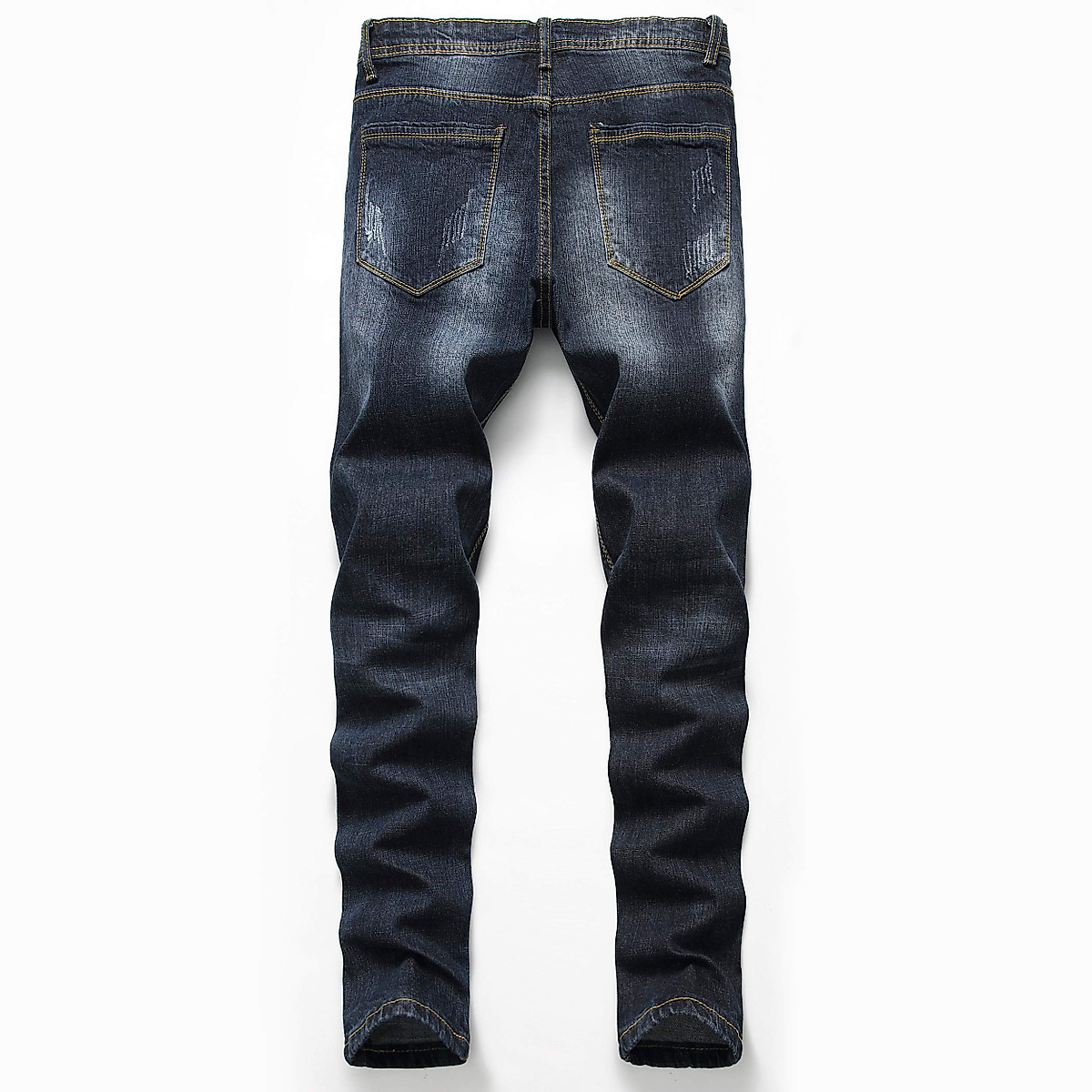 Men's Fashion Skinny Fit Ripped Distressed Stretch Comfy Washed Denim Jeans,553,36