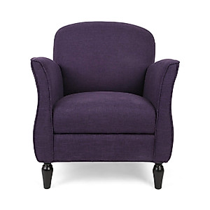 Christopher Knight Home Crew Traditional Armchair, Purple Tweed, Dark Brown