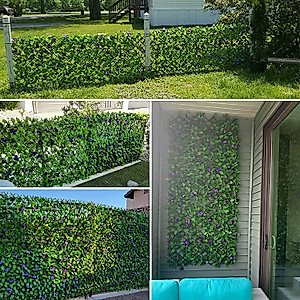 DOEWORKS Expandable Fence Privacy Screen for Balcony Patio Outdoor, 2PCS Faux Ivy Fencing Panel for Backdrop Garden Backyard Home Decorations