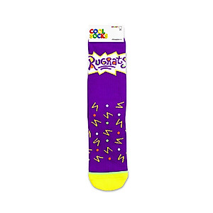 Cool Socks Novelty Crew Socks Women's Nickelodeon Rugrats Confetti, Graphic Print, Large