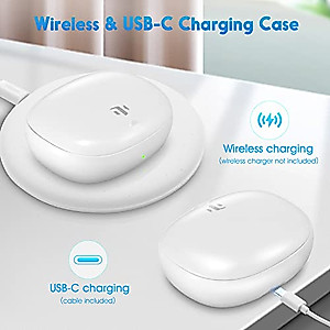 Omniklad ANC Wireless Earbuds, Bluetooth 5.1 Noise Cancelling Headphones Immersive Sound Quality, Clear Calls, Touch Control, Wireless Charging, Premium Deep Bass Headset with Sweat & Water Resistance