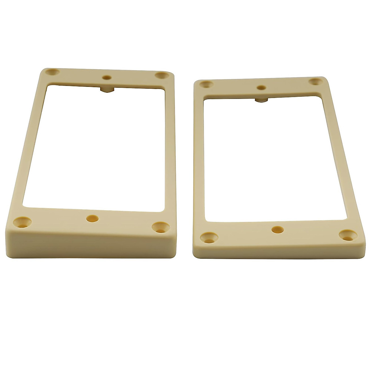 Musiclily Pro Plastic Humbucker Pickup Ring Flat Bottom Neck Bridge Pickup Frame Set for Electric Guitar, Cream