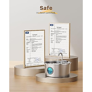 Cat Water Fountain Stainless Steel - Dog Automatic Waterer Bowl - Auto Pet Dispenser - Small Pets Drinking Waterer Indoor - Auto Dish Animal Fountains - 108oz/3.2L Metal Self Kitty Watering Supplies