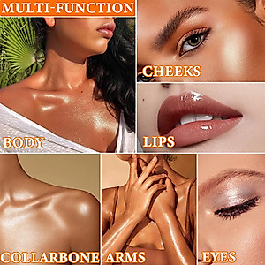 Glitter Blush Shimmer Highlighter Blusher Powder Makeup Face Highlighter Palette,Natural Lasting Shiny Contouring Palette Highlighter Concealer Face Contour Powder Makeup(#01 Pearl White）