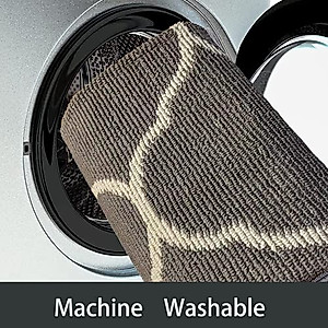 Esychrug Area Rugs Moroccan Trellis Non-Slip Rubber Backing Area Rug for Indoor/Outdoor Indoor Living Dining Room and Bedroom (39x59 inches Grey)