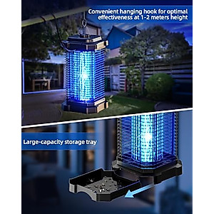 Minimoon Bug Zapper Outdoor 4000V Electric Mosquito Zapper 20w Fly Zapper for Backyard Patio Balcony Garage