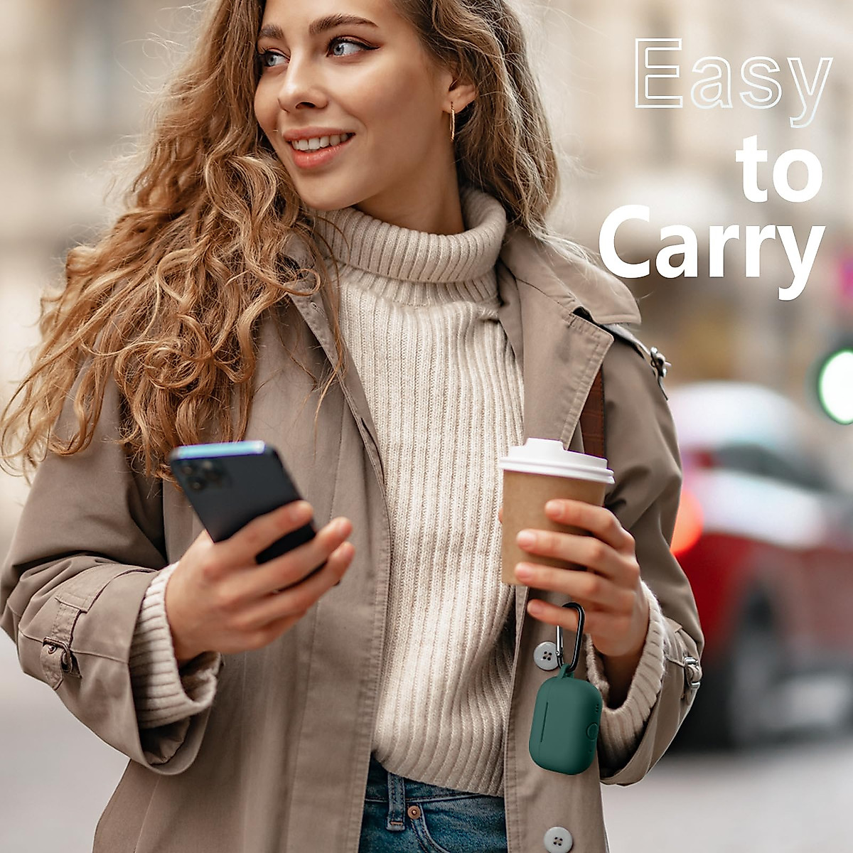 Lerobo for Airpods Pro 2nd Generation Case with Keychain & Lanyard Accessories for Airpod Pro Case Cover, Full Protective Silicone Skin for Apple Airpods Pro 2 Case, [Front LED Visible] Dark Green