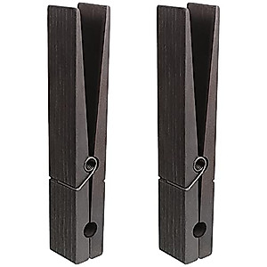 2 Pieces 12 Inch Jumbo Clothespin Wooden Clothespin Towel Holder Giant Wooden Clothes Pins Large Wooden Clothes Clips with Spring (Dark Color)