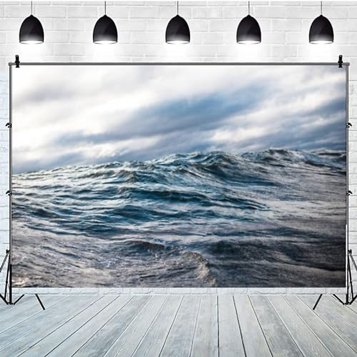 Winter Sailing Cold Blue sea at Sunset Clouds Norway Photography Backdrop Photographer Portrait Banner Photo Studio Photobooth Prop Photography Background Decoration Supplies 7×5ft
