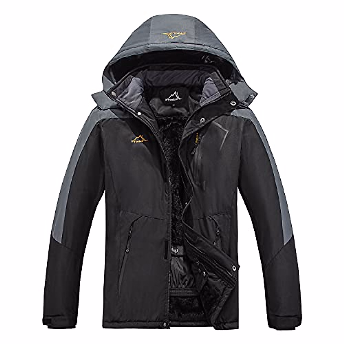 FTIMILD Men's Ski Jacket Waterproof Warm Winter Mountain Windbreaker Hooded Raincoat Snow Jackets