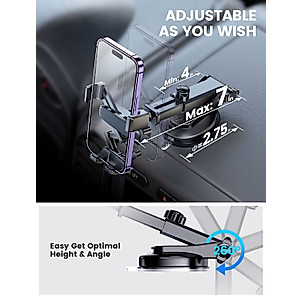 eSamcore Windshield Phone Mount for Car, Car Vent Phone Mount Gravity Suction Cup Phone Holder for Car Window Dashboard Car Cell Phone Holder for iPhone 14 Car Mount