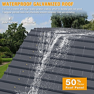 EBE 10 x 15 FT Metal Carport, Heavy Duty Carport with Galvanized Steel Roof, Outdoor Carport Canopy Garage Shelter Shade for Car, SUV, Truck and Boats