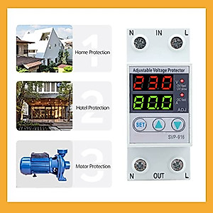 SVP‑916 100‑130VAC Adjustable Over and Under Voltage Protector Plastic Delay Reset Protector Voltage Protective Device(40A)