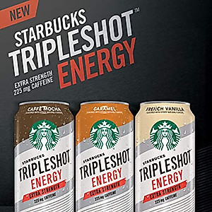 Starbucks Tripleshot Energy Extra Strength Espresso Coffee Beverage, Caramel, 225mg Caffeine, 15oz cans (12 Pack)