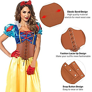 XZQTIVE Womens Corset Belt Elastic Waist Belt Lace-up Cinch Belt Pirate Corset Belt Renaissance for Costume 5.9'' Width(Brown, Fit Waist 32-36in)