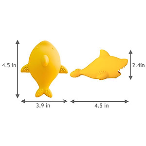 PandaEar 2 Pack Baby Teething Toys| Silicone Baby Hand Teether Mitten for Babies 0-12 Months | Infant Hand Teether Chew Toys for Soothing Teething Pain Relief -Yellow/Green