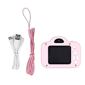 Mini Digital Camera, 1080p Kids Camera, 400mah Battery, Dual Front and Rear Cameras, 2.0 inch Full Color IPS Screen, for Kids Mini Educational Toy Camera (Pink)