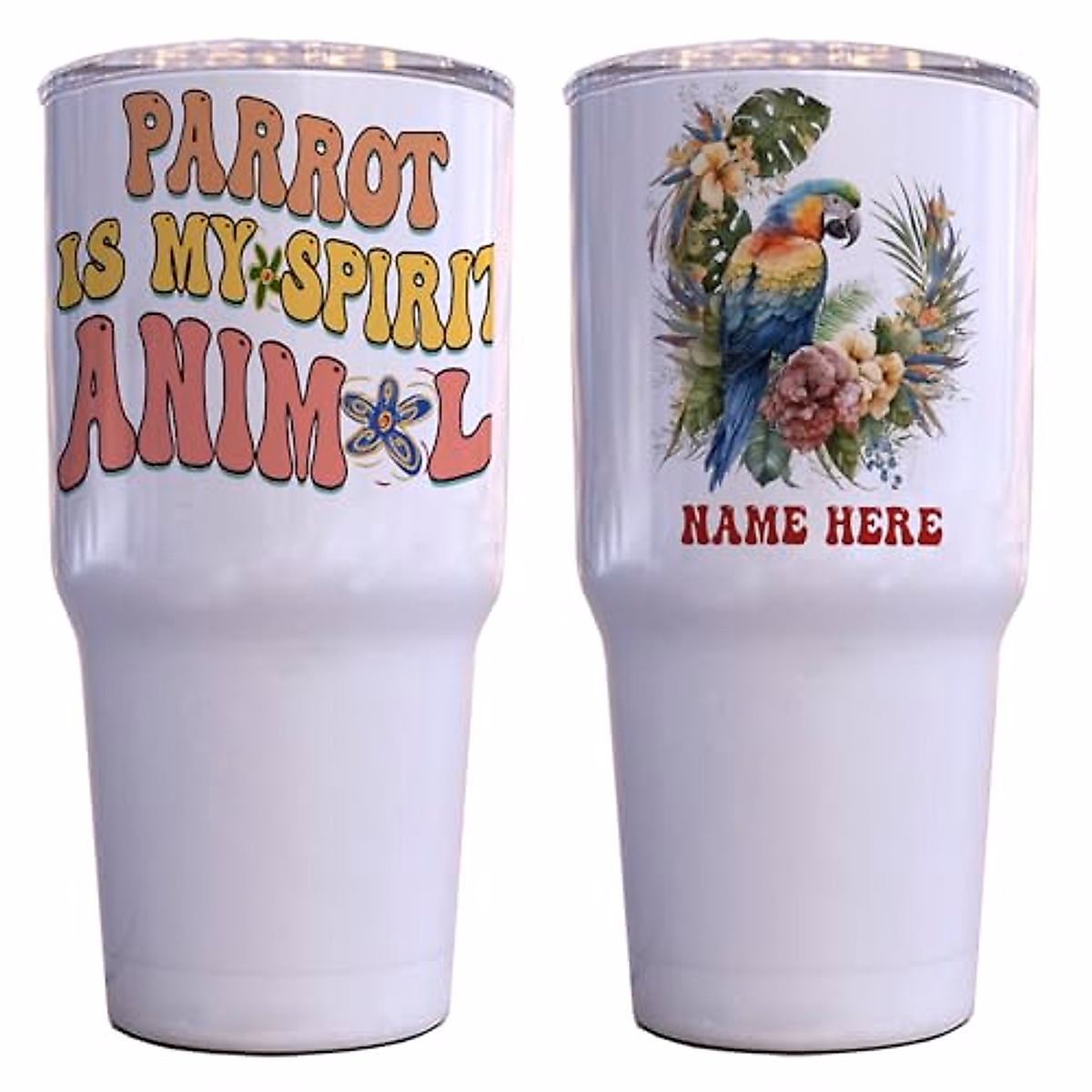 Adorable Parrot Lover Tumbler for Coworkers and Friends Custom Personalized Insulated Tumbler Full Lid 30oz