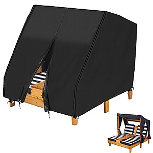 YHINGG Chaise Lounge Chair Cover for KidKraft Wooden Outdoor Double Chaise Lounge 840D Waterproof Patio Furniture Covers