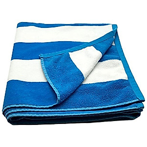 La Calla Cabana Beach Towel - 100% Terry Velour Cotton Turkish Towels - 35 Inches by 60 Inches Plush Soft and Comfortable and Extremely Absorbent; - Eco Friendly (1 Towel, Aqua)