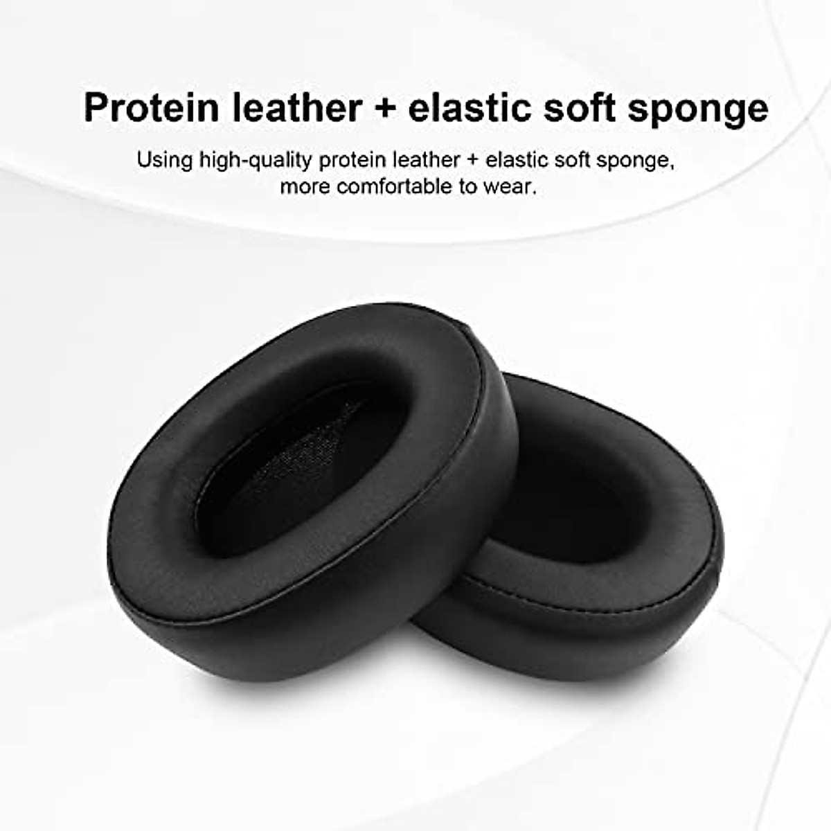 ATH-SR50BT Earpads Protein Leather Thickened Ear Cover Compatible with Audio Technica SR50 ATH SR50BT DSR7BT S700BT WS770IS WS770BRD Wireless Headphones(Black)