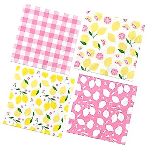 Pink Lemon Party Supplies,40Pcs Lemon Party Napkins Summer Fruit Party Decoration Pink Lemonade Theme Decoration for Lemon Baby Shower,Bridal Shower Party