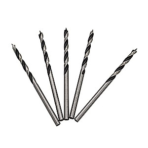 Brad Point Drill Bits 3mm (1/8") Wood Drill Bit Set Woodworking Drills High Carbon Steel for Furniture Hardwood Softwood Cupboard Wardrobe 5 Pack