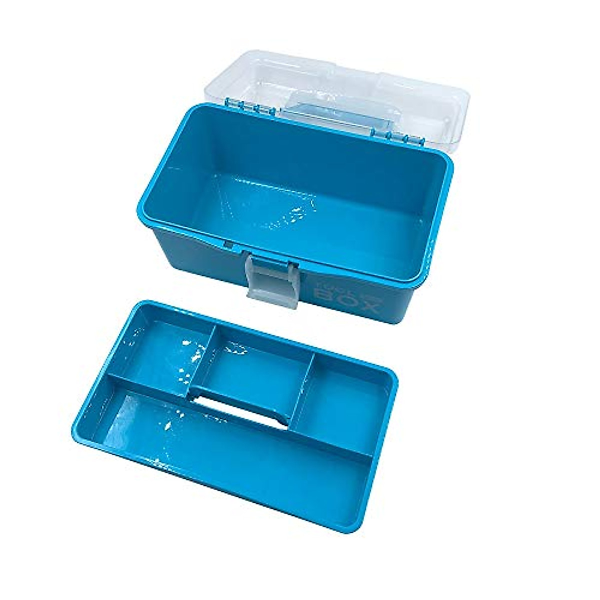 Tool Box Clear Plastic Organizer Box,Multiple Compartment and Application,Bead Letter Board Brand Fishing Tackle Storage Container Etc (213-5C-Blue)