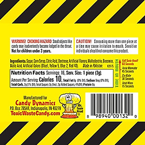 TOXIC WASTE | 3-Pack Toxic Waste Original Yellow Drums of Assorted Sour Candy - 5 Flavors: Apple, Watermelon, Lemon, Blue Raspberry, and Black Cherry (1.7 oz)