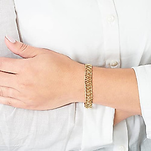 Barzel 18K Gold Plated Mesh Bracelet for Women - Made in Brazil