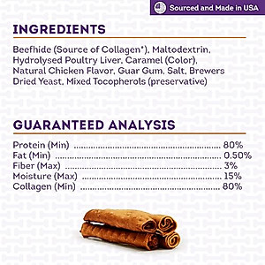 Treatly USA Collagen Rolls 9-10" Dog Chew Treats - Chicken Marinade Flavor, 4 Count/1 Pack