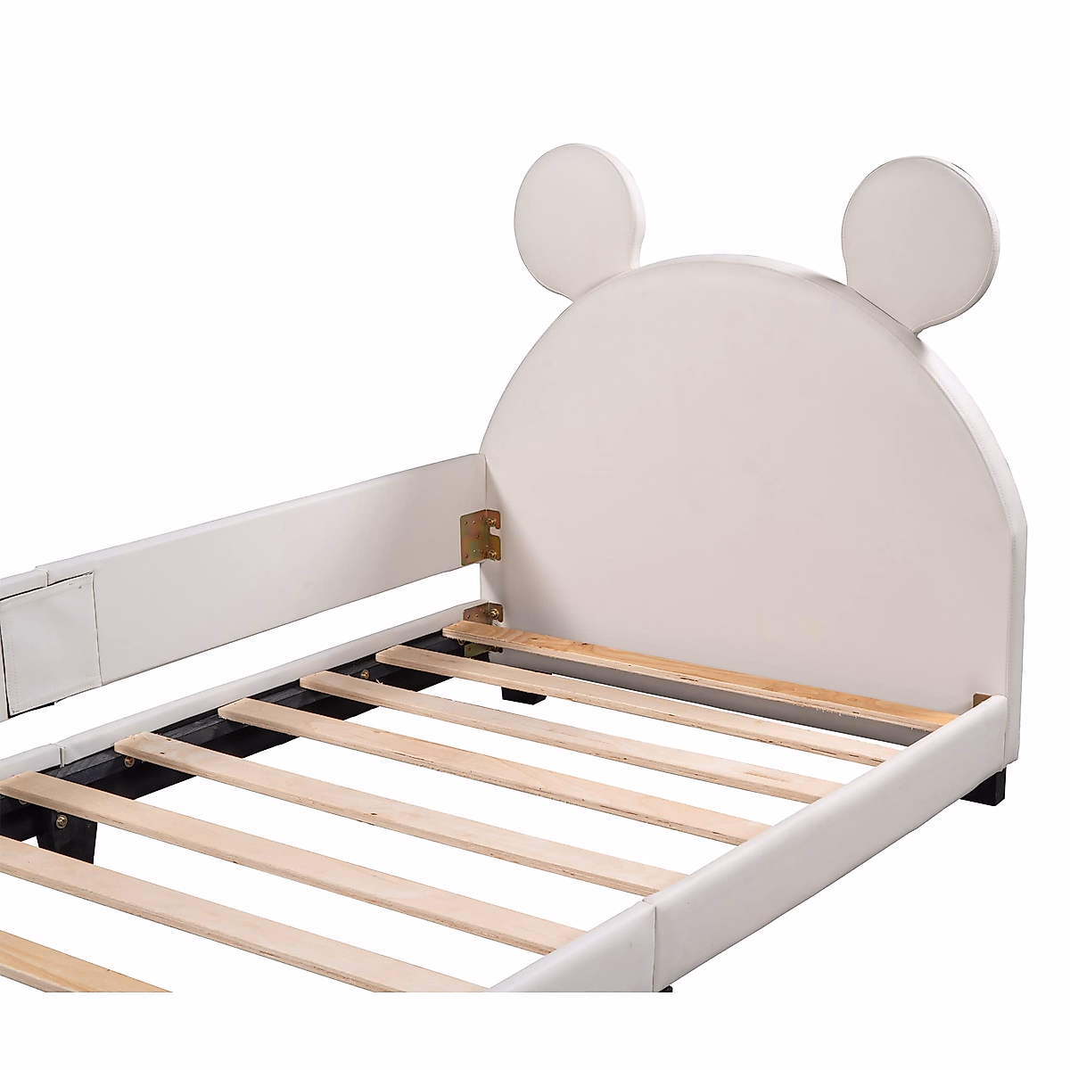 Harper & Bright Designs Twin Size Upholstered Daybed with Carton Ears Shaped Headboard Bed Frame for Boys Girls Kids Adults Toddler, White