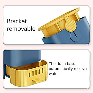 SAAKO Toilet Bowl Brush Round Brush Head Toilet Brush with Ventilation Holder and Long Ergonomic Handle Toilet Cleaner Brush